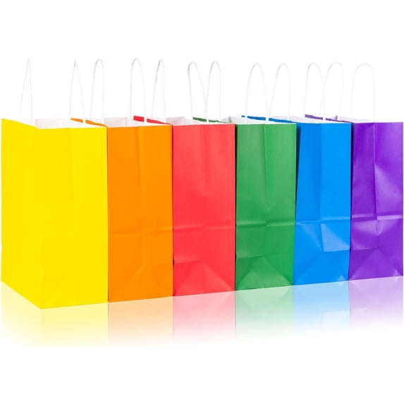 [24 Pack Gift Bags Medium Size 8x4.25x10.5 inches Paper Party Favor ...