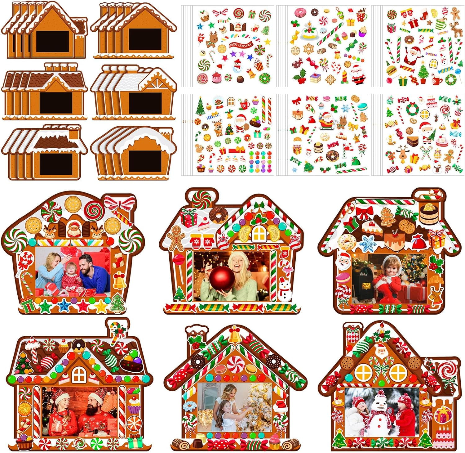 24 Pack Gingerbread House Bulk Christmas Picture Frame Gingerbread ...