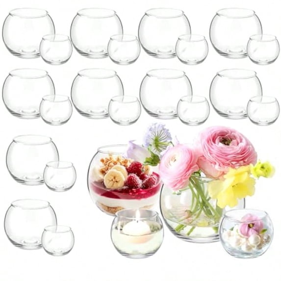 24 Pack Glass Bubble Vasmall flower bud vases bulk 4W x3H Set of 12 Pcs ...