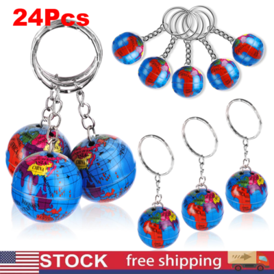 24 Pack Globe Keychains Bulk for Kids World Planet Earth Theme Keyrings Toy - Walmart.com