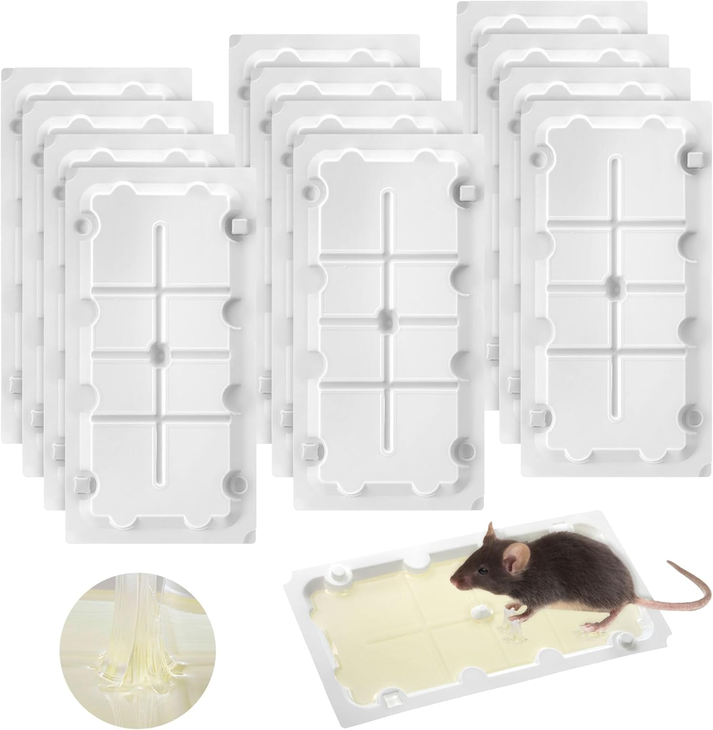 24 Pack Glue Traps for Rats and Snakes, Larger and Heavy Duty Baited ...