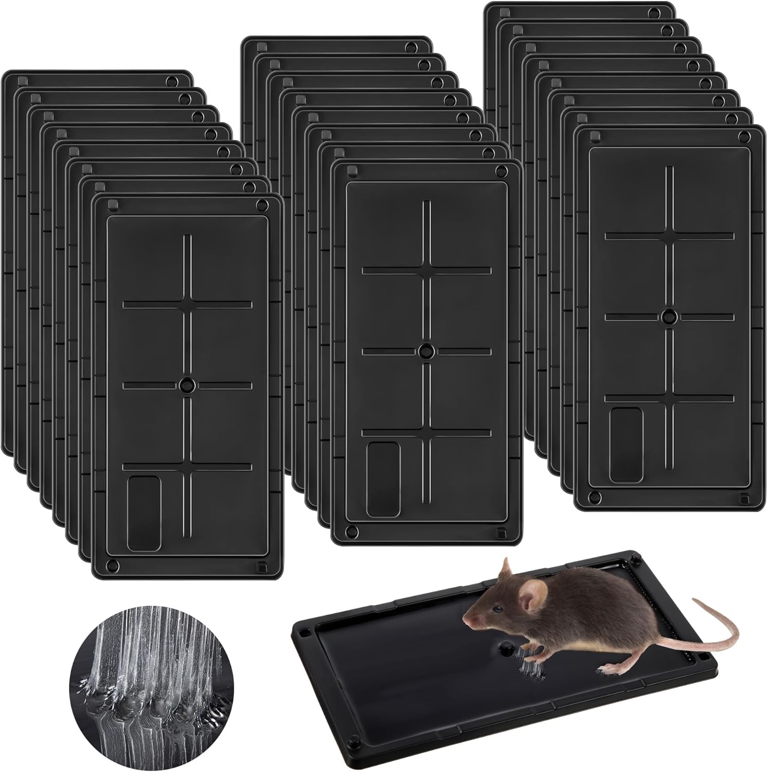 24 Pack Glue Traps for Rats and Snakes, Larger and Heavy Duty Baited ...