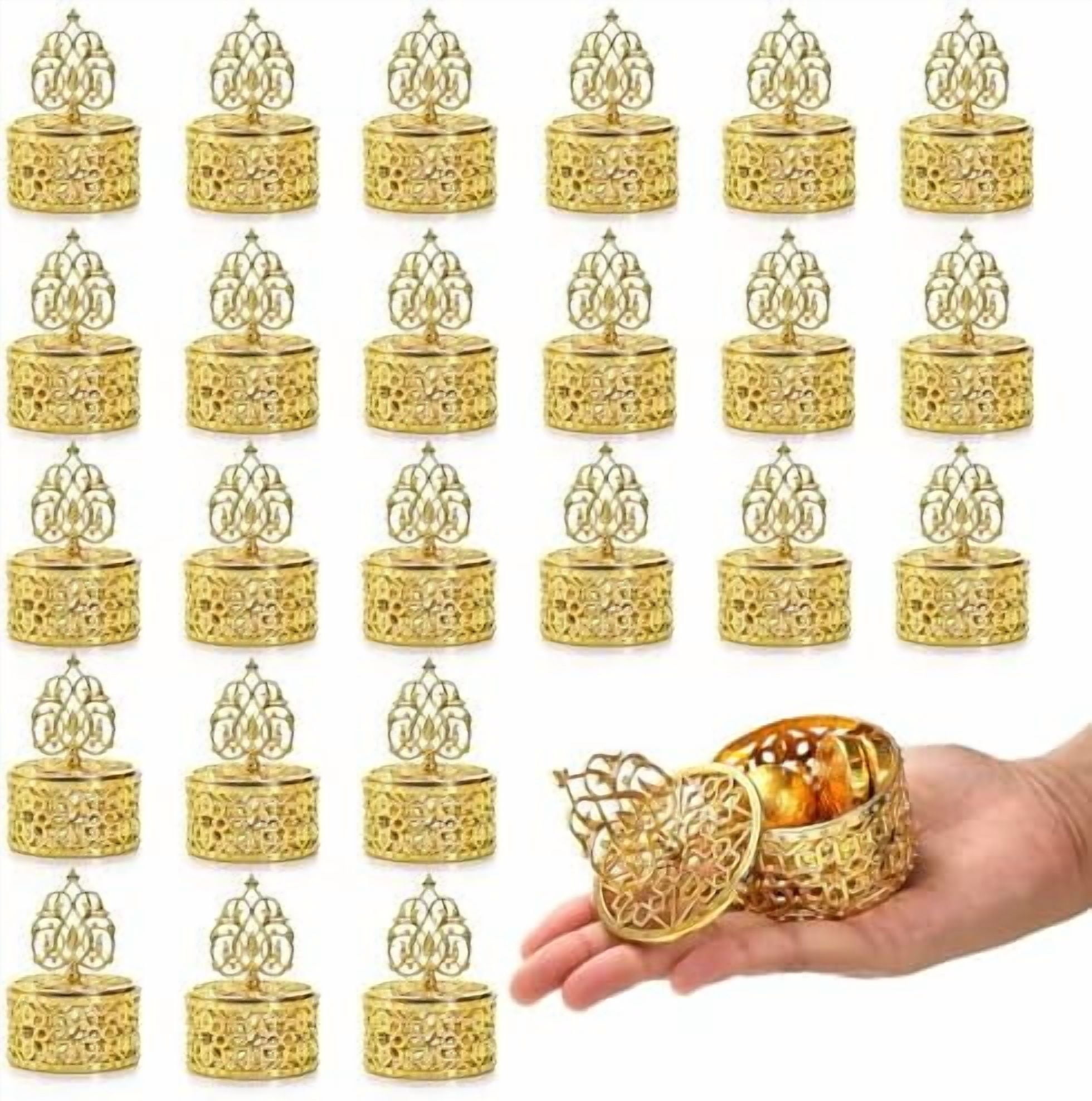 24 Pack Gold Favor Boxes, Mini Plastic Candy Container with Lid, Small ...