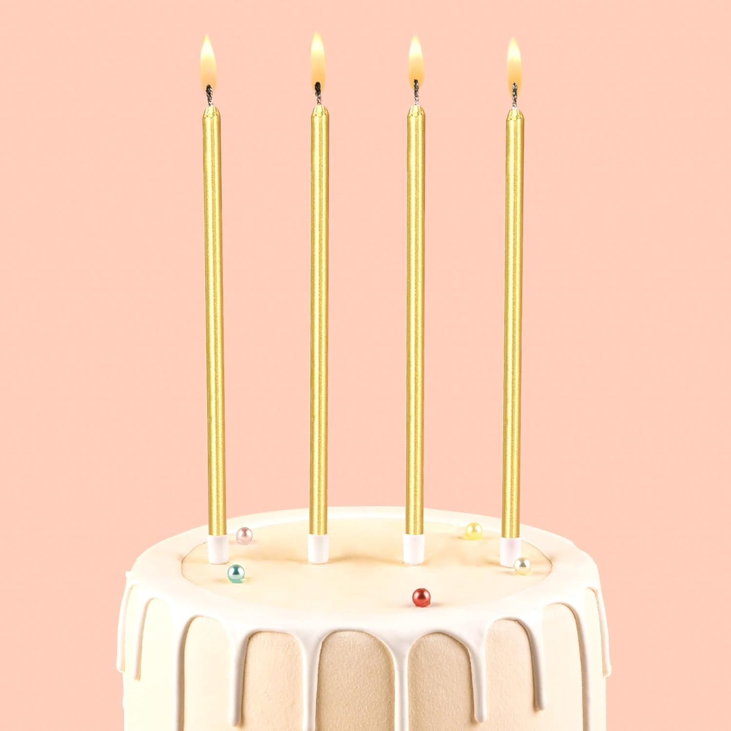24-Pack Gold Party Slim Cake Candles, Birthday Candles, Perfect for ...