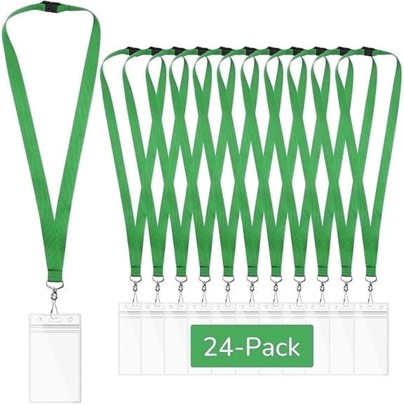 24-Pack Rainbow Breakaway Lanyards with Waterproof Badge Holders ...