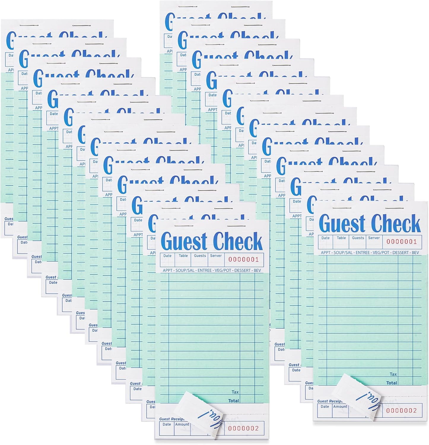 24 Pack Guest Checks Books for Servers, Servers Note Pads Waiter ...