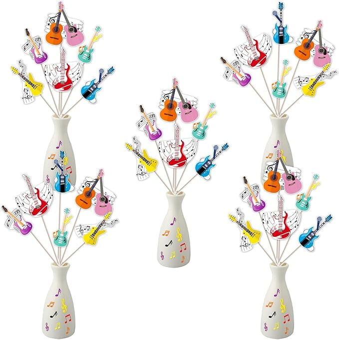 24 Pack Guitar Themed Party Centerpieces Sticks, Rock & Roll Musical ...