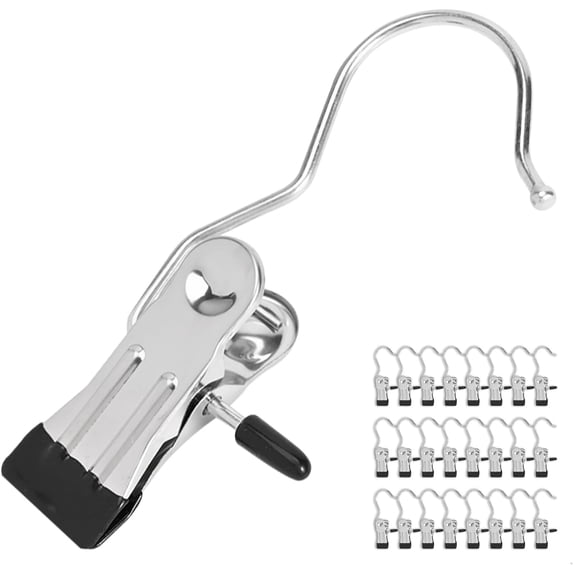 24 Pack Hanger Clips, Multi Function Clip Hooks, Laundry Hanging Hooks ...