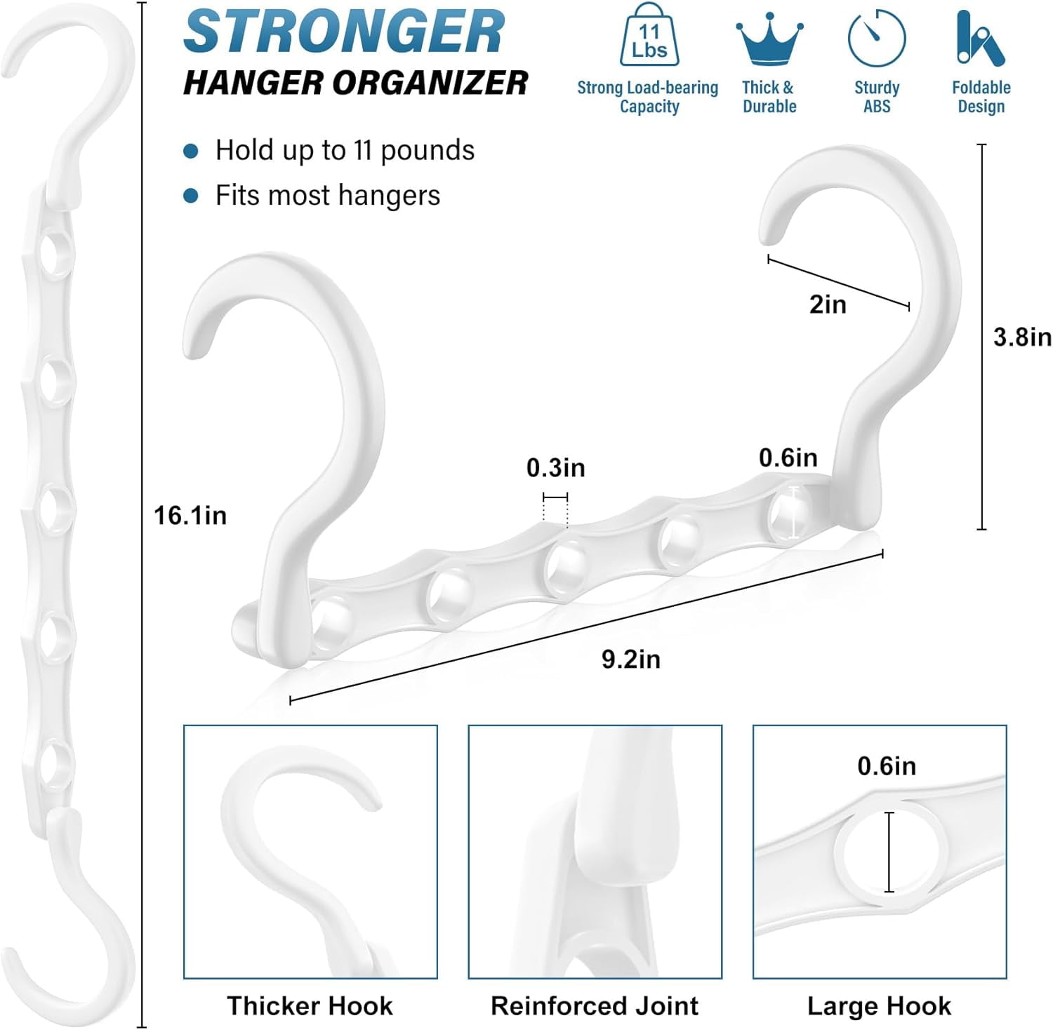 24 Pack Hangers Space Saving Magic Plastic Hanger Organizer Shirt Space ...