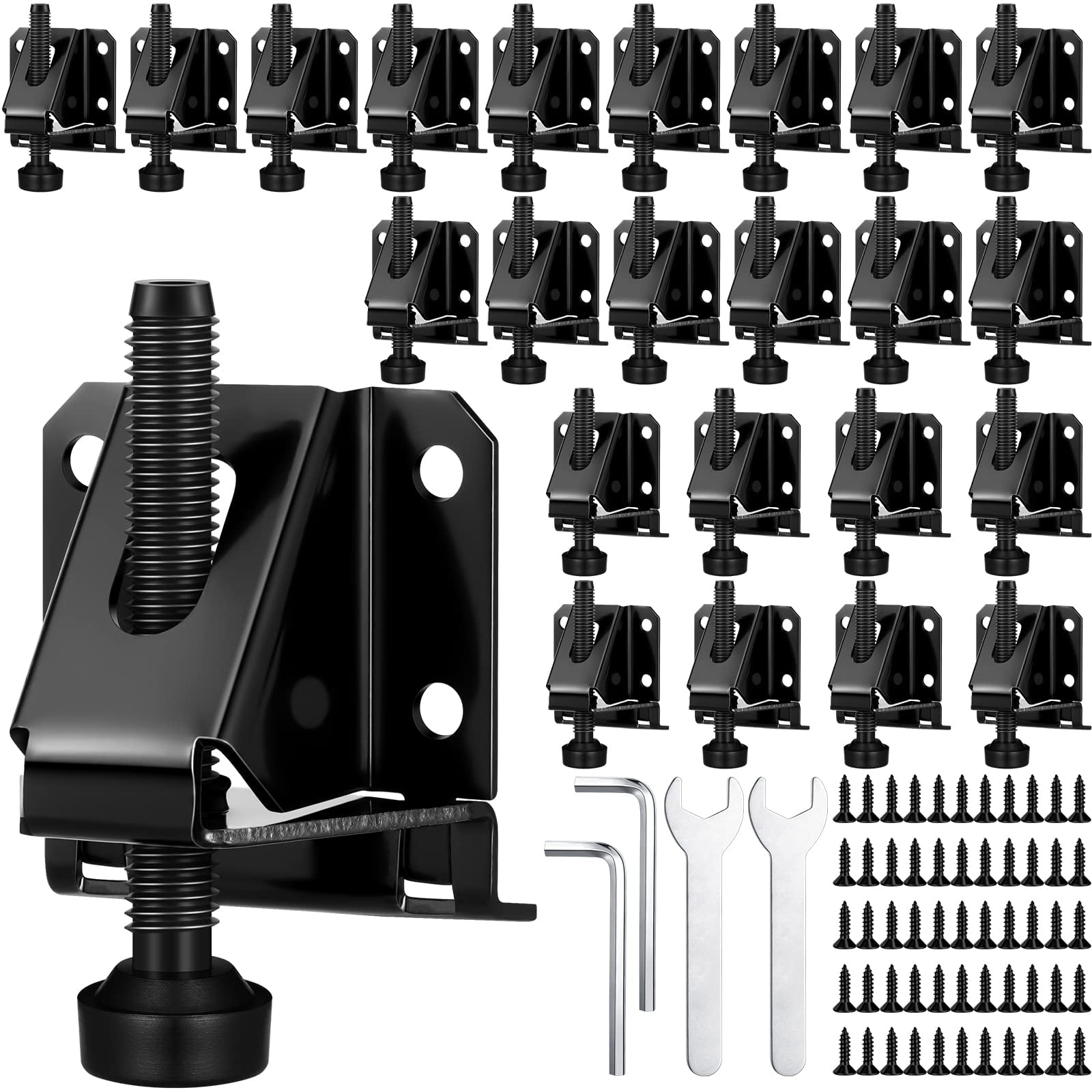 24 Pack Heavy Duty Leveling Feet Workbench Leveling Legs Black ...