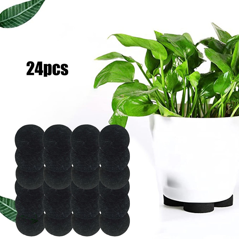 24 Pack Invisible Low-Profile Plant Pot Feet with Non-Slip Design for ...