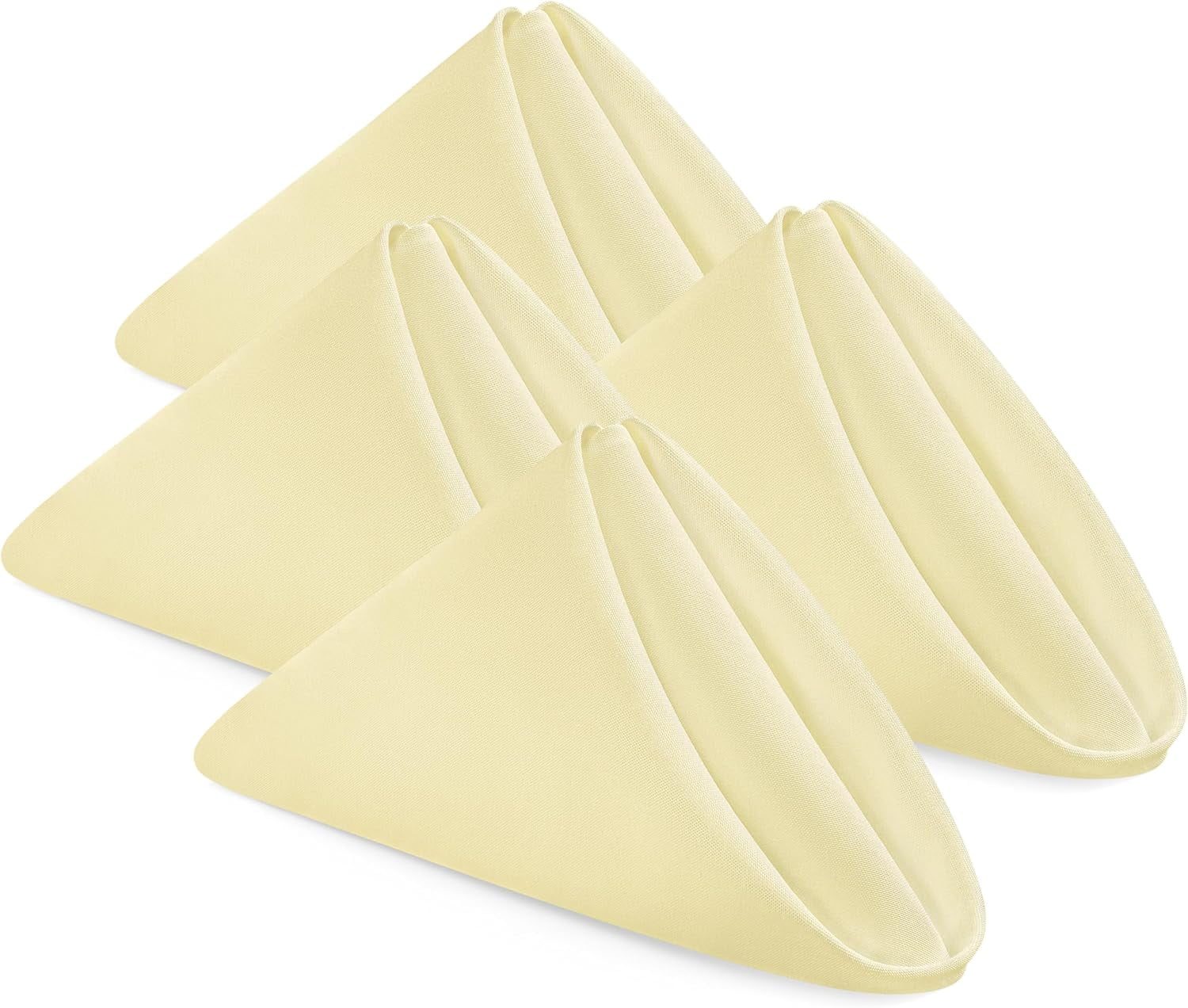 [24 Pack, Ivory] Cloth Napkins 17x17 Inches, 100% Polyester Dinner ...