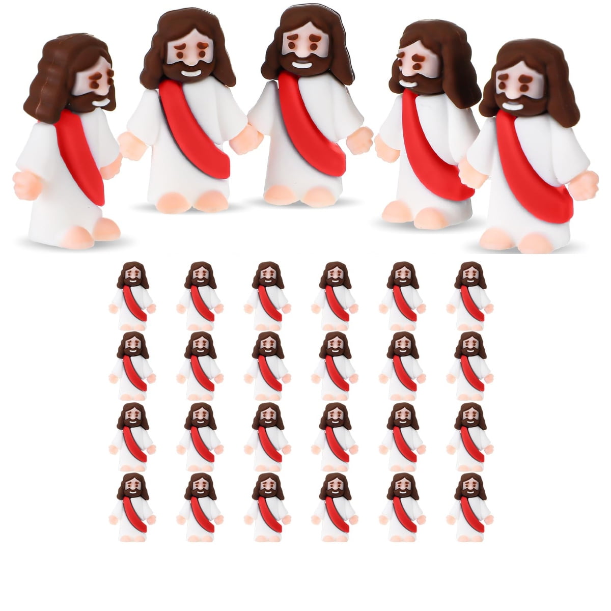 24-Pack Jesus Toys Easter Original Design Mini Rubber Jesus Figurine ...