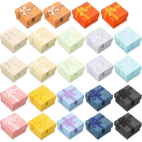 24 Pack Jewelry Gift Boxes Jewelry Box Gift Cases Cotton Filled ...
