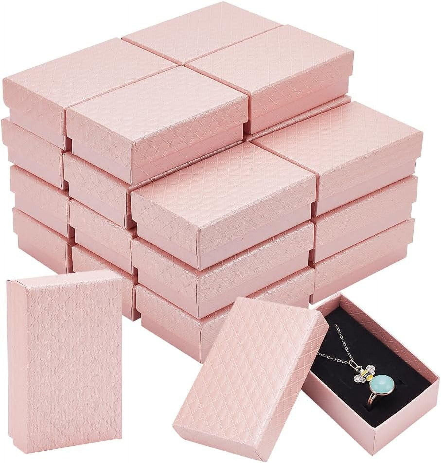 24 Pack Jewelry Gifts Boxes 3x2 Inch Rectangle Cardboard Earring Necklace Storage Boxes with ...