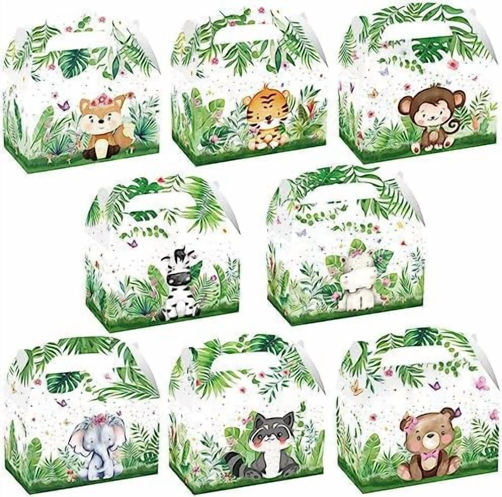 24 Pack Jungle Safari Animals Party Favor Cardboard Treat Box Zoo ...