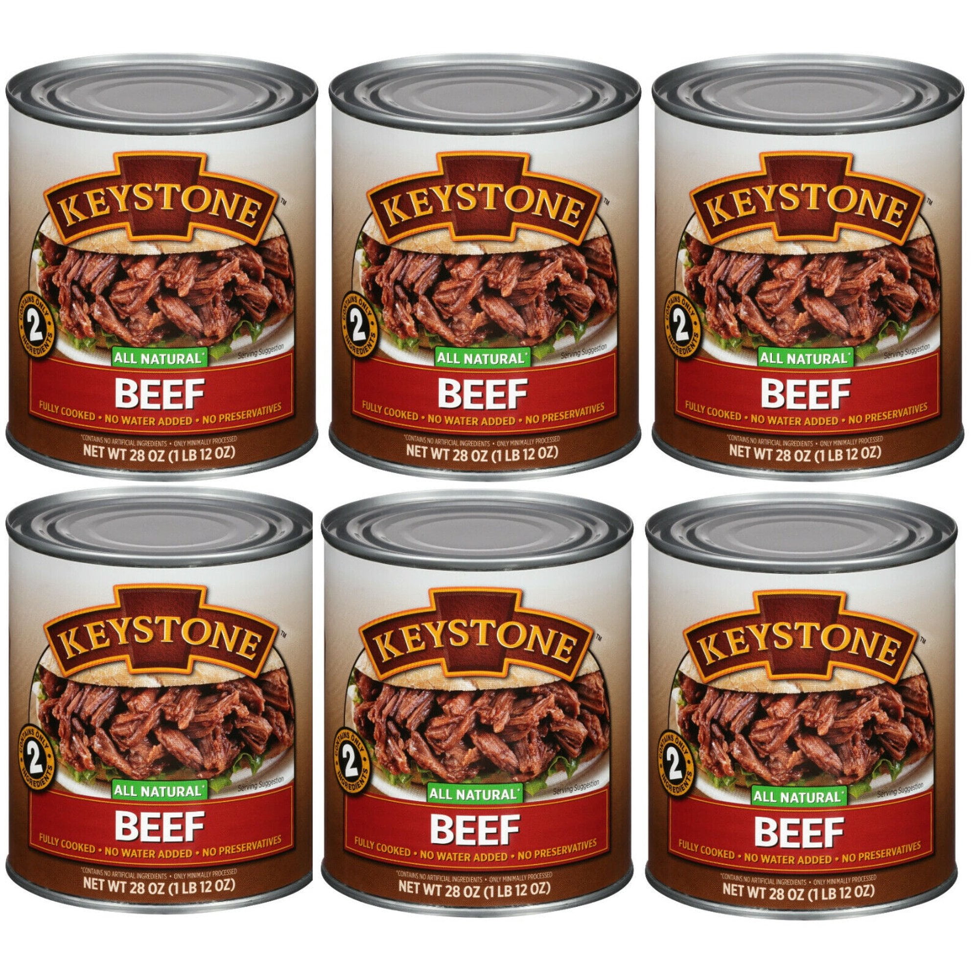 Keystone All Natural Beef 28oz Can, Pack of 24 - Gluten Free, Emergency ...