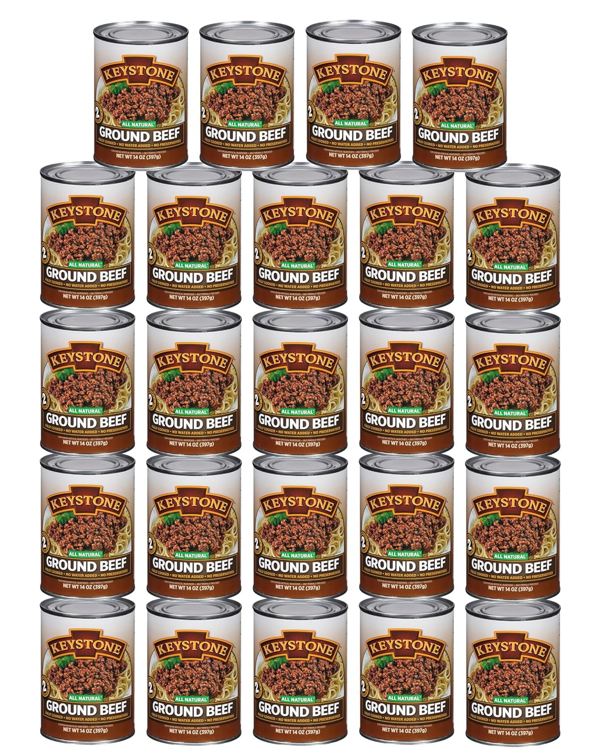 Keystone Ground Beef 14 oz Can, Ready to Eat, Survival Food, Pack of 24 ...