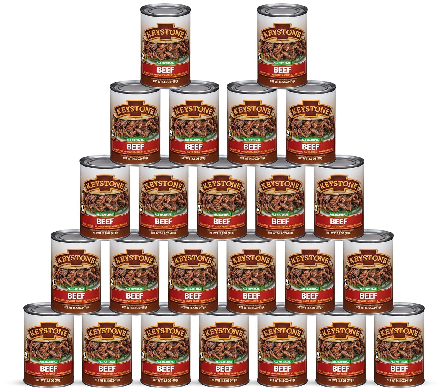 Keystone Meats 24 Pack All Natural Canned Beef 14.5oz | Camping ...