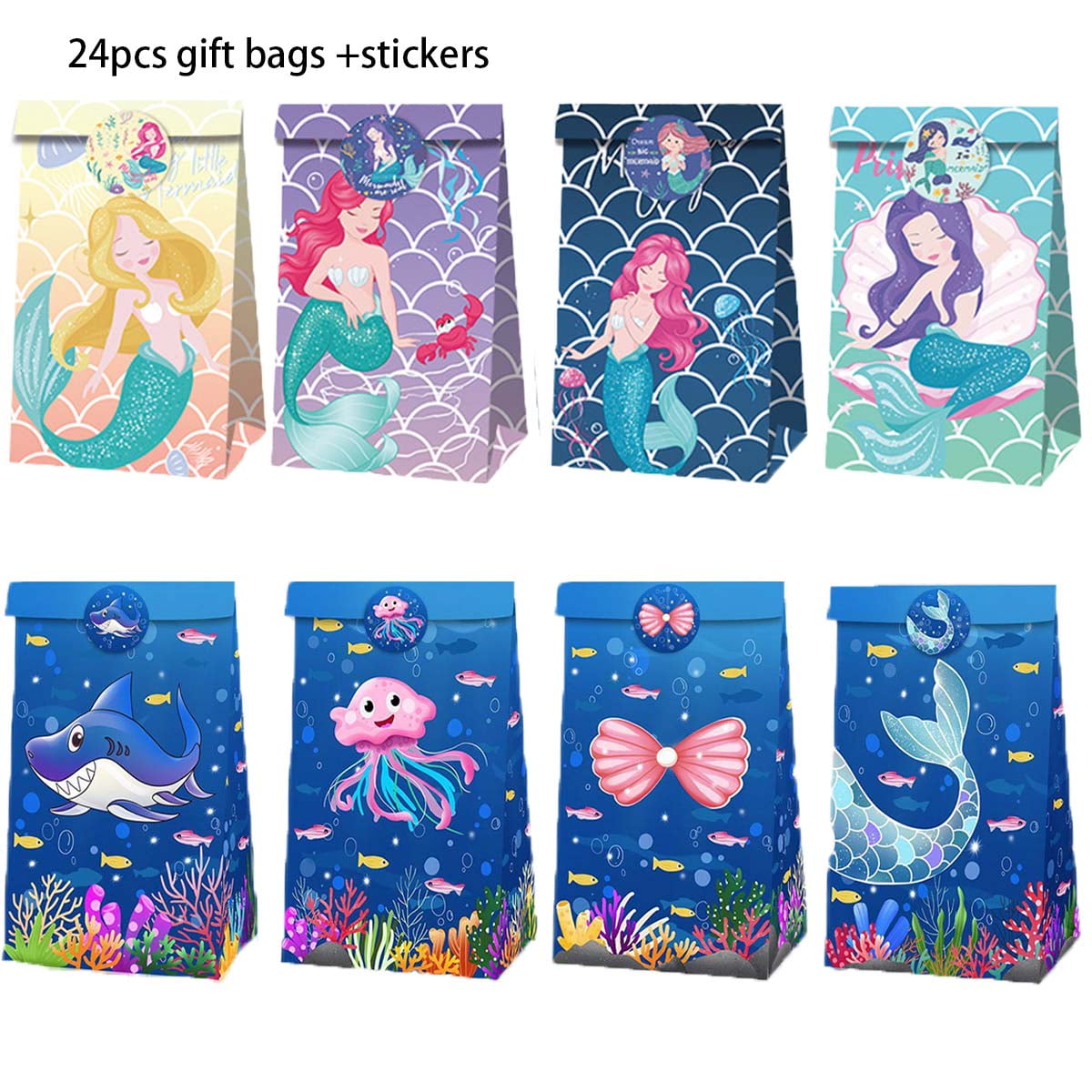 24 Pack Kids Party Favor Bags - Goodie Bags for Birthday Party, Animal ...