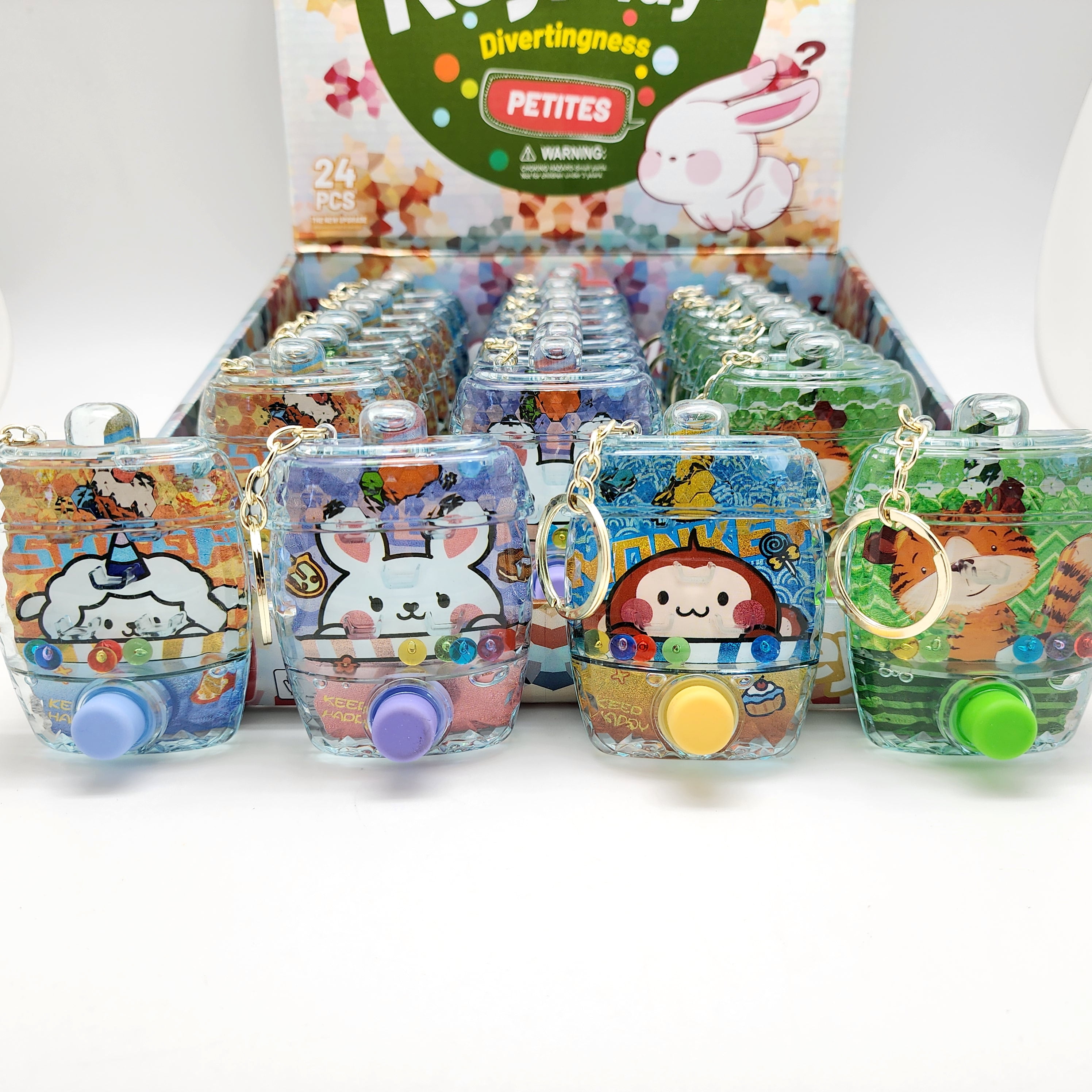 24 Pack Kids Water Games Handheld Keychain, Cute Animal Characters ...