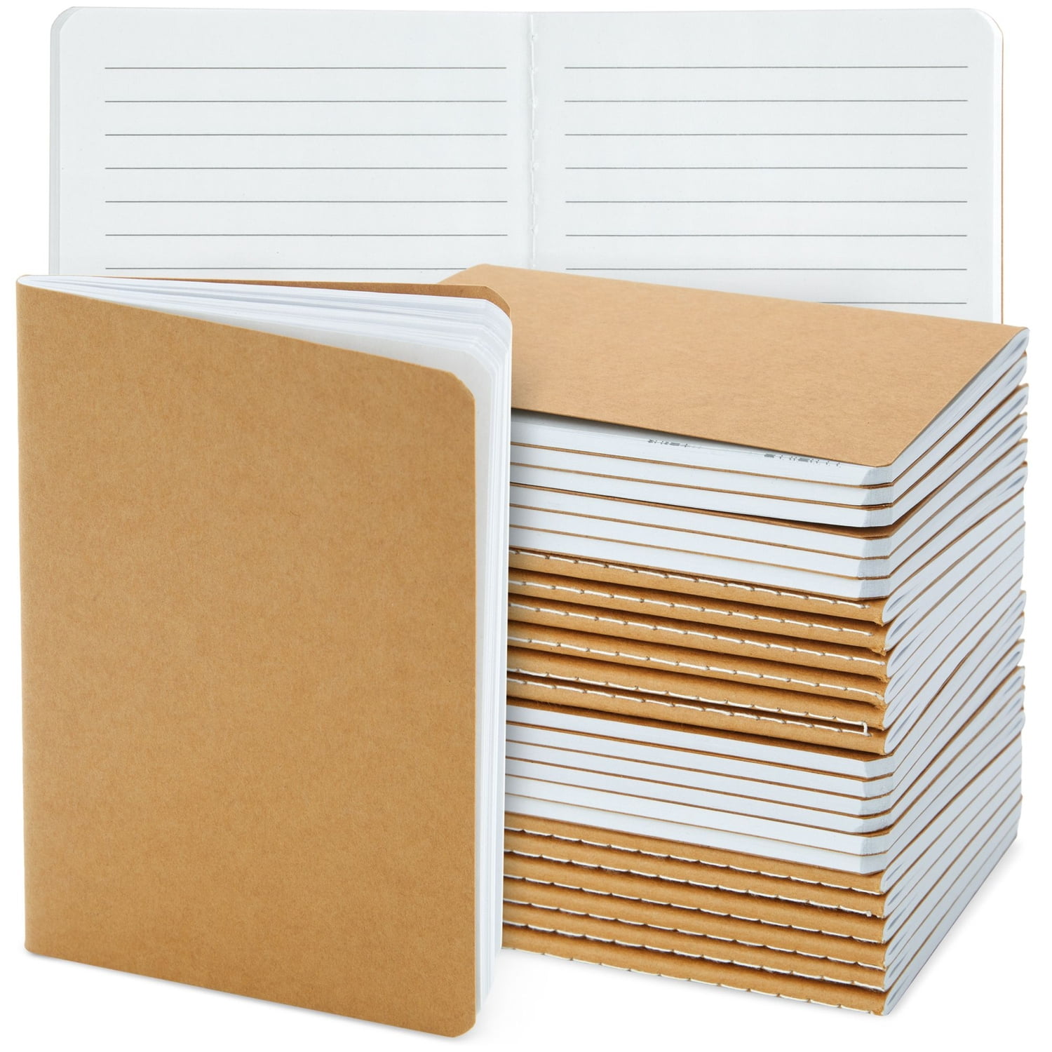 24-Pack Kraft Paper Notepad, A6 Size 4x6 in, 80 Lined Pages, for ...