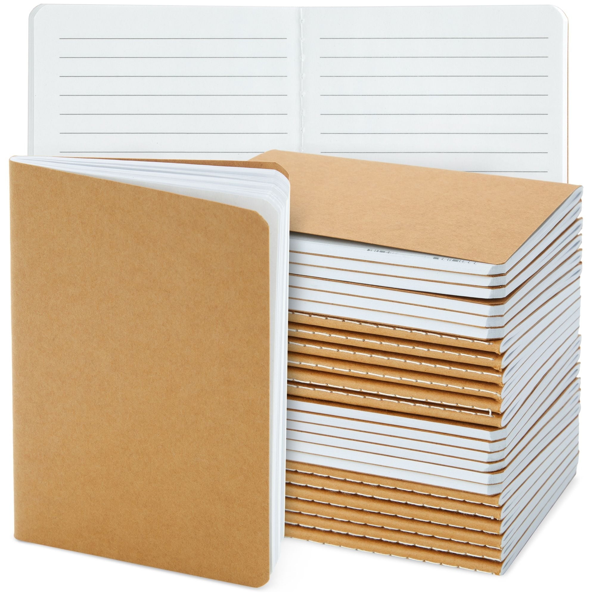 24-Pack Kraft Paper Notepad, A6 Size 4x6 in, 80 Lined Pages, for ...