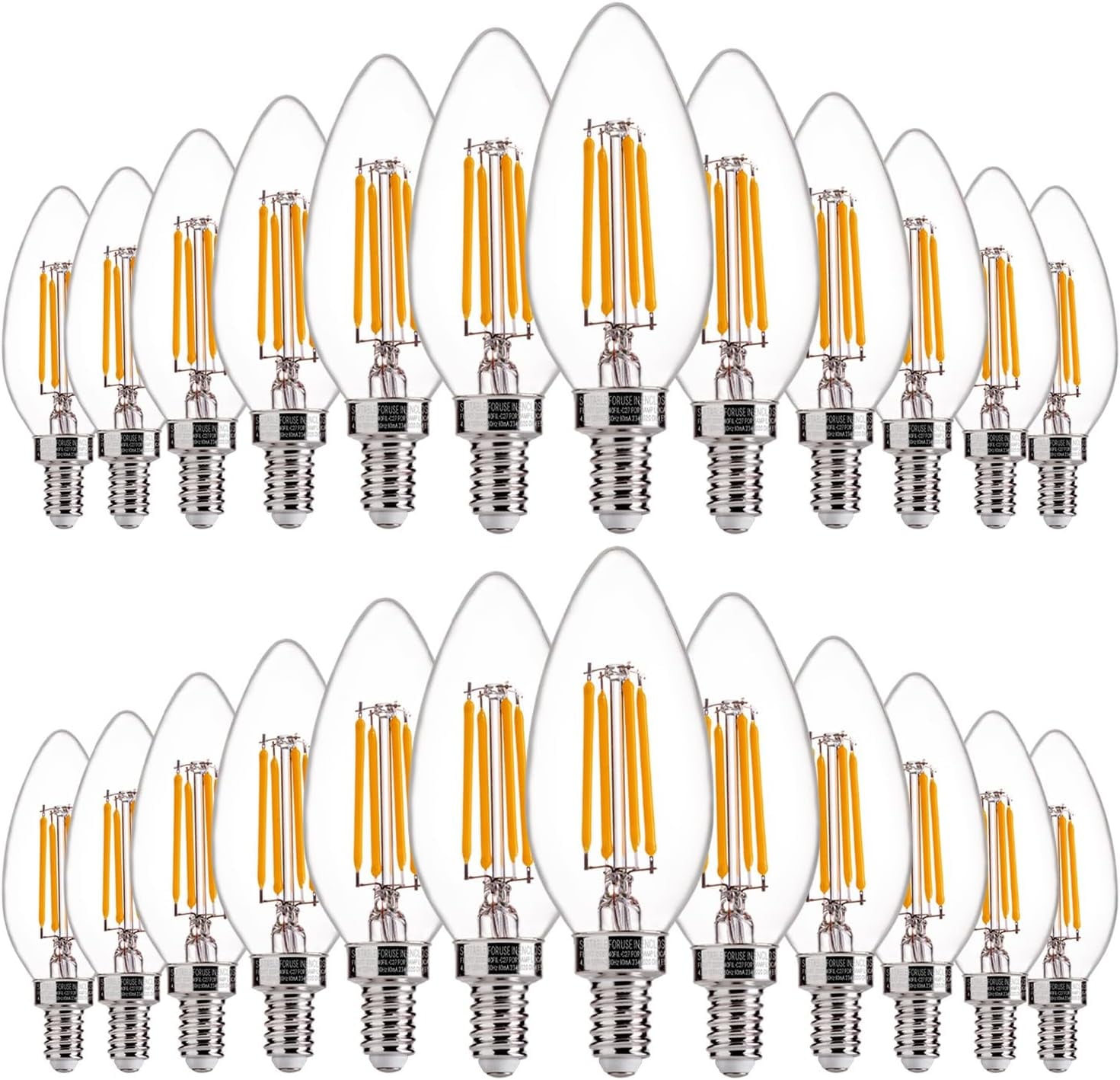 24 Pack LED Candelabra Bulbs 60W Equivalent, B11 Dimmable LED ...