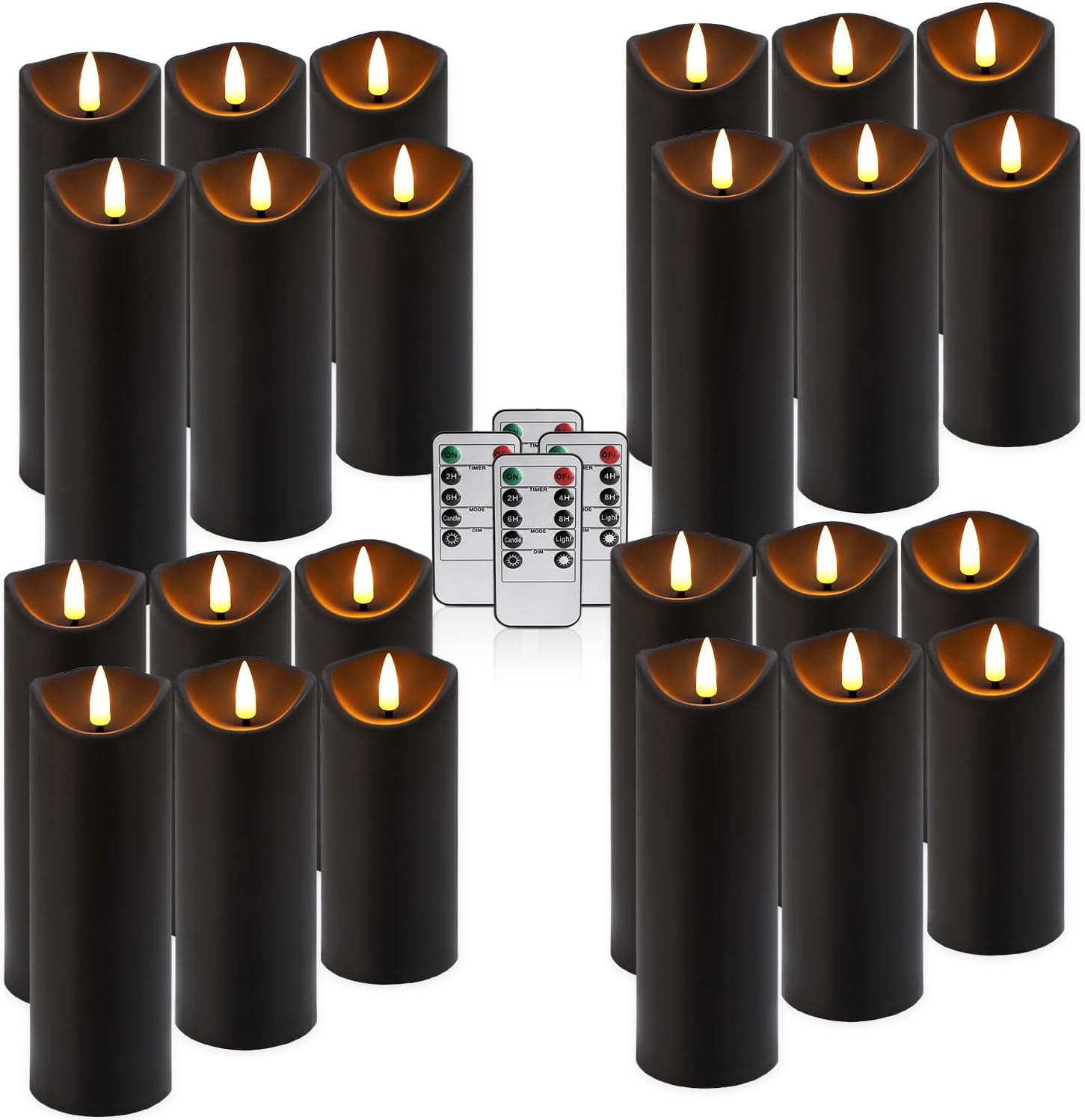 LED Flameless Candles with Remote Control -Flicke Electric CandlesTimer ...