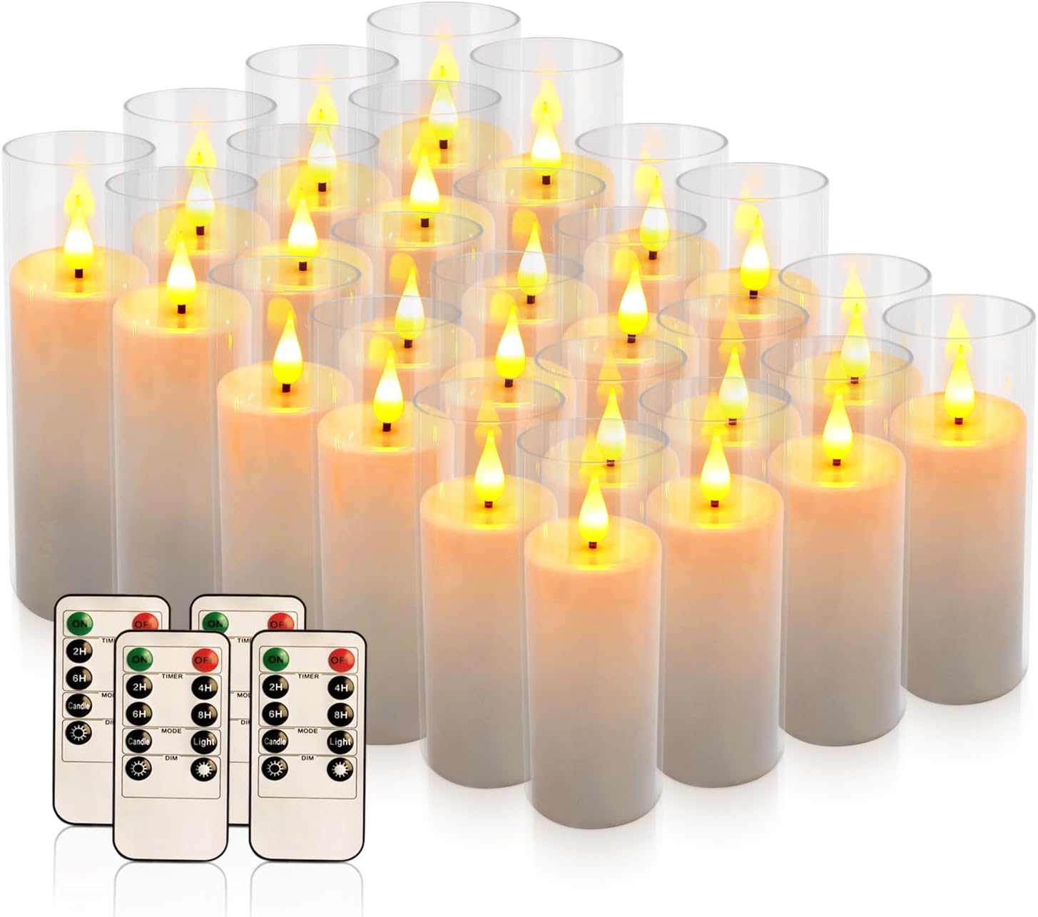 LED Flameless Candles with Remote Control -Flicke Electric CandlesTimer ...