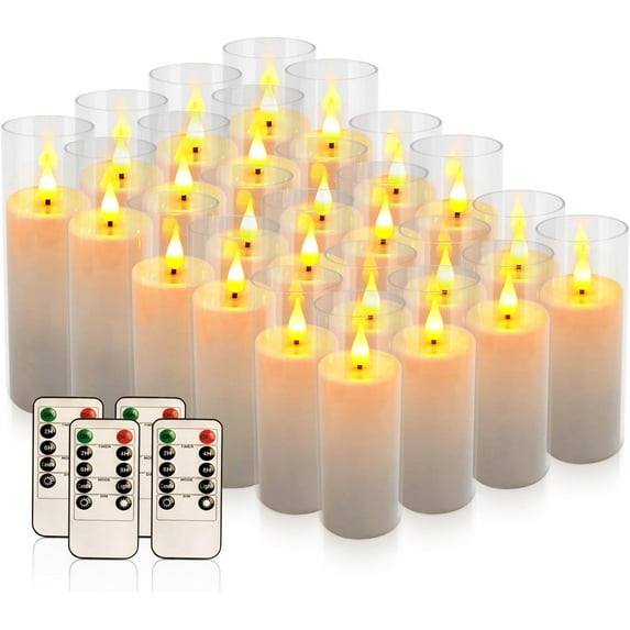 LED Flameless Candles with Remote Control -Flicke Electric CandlesTimer ...