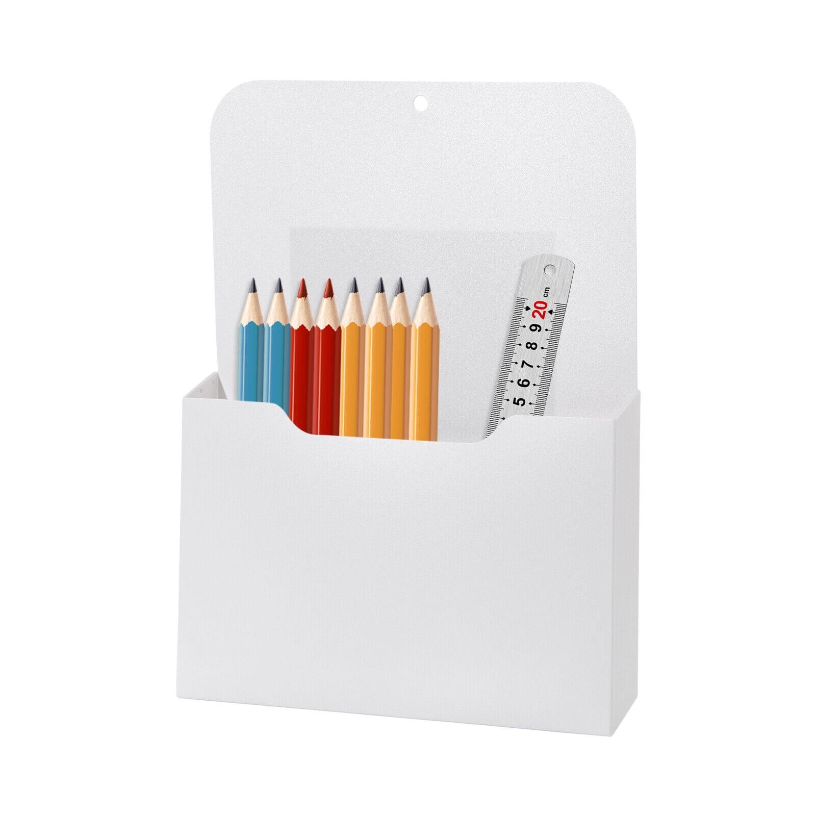 24 Pack Large Magnetic File Holder White Magnetic Paper Holder, Pocket ...