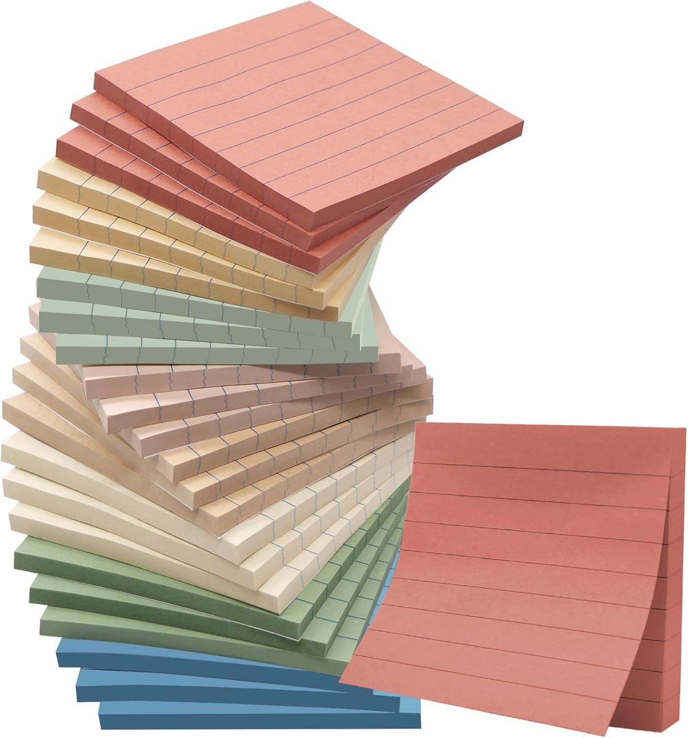 24 Pack Lined Sticky Notes 3x3 in Post Ruled Stickies Super Sticking ...