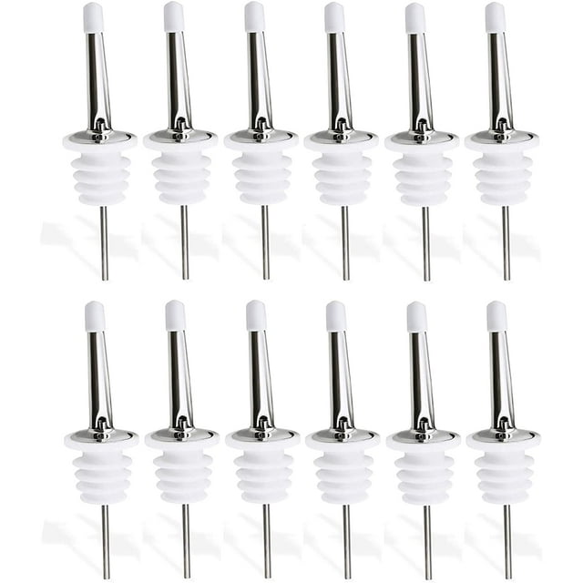 24 Pack Liquor Pour Spouts Set - Stainless Steel bottle spout and ...