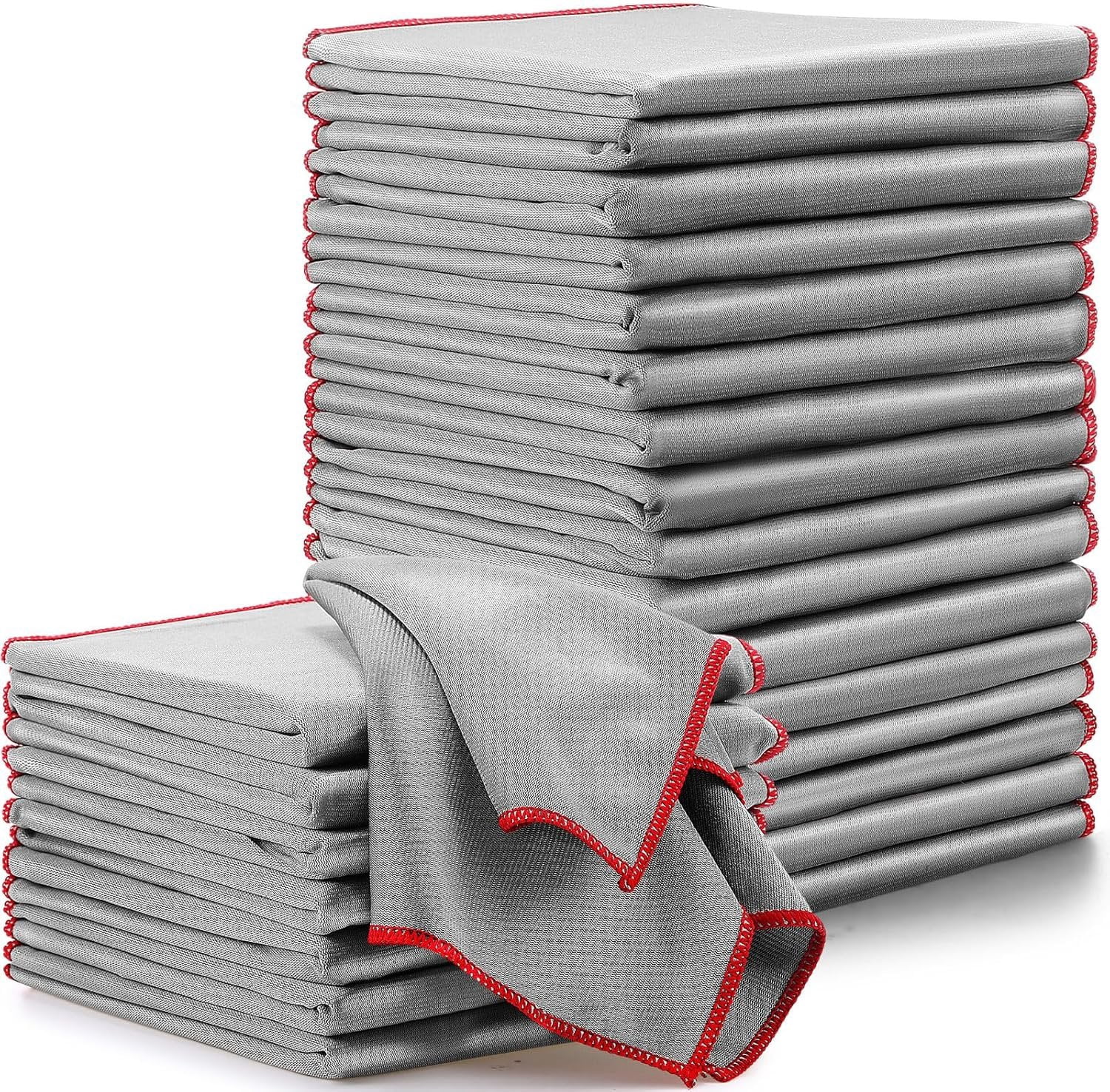 24 Pack Magic Cleaning Cloth, 16 x 16 Inch Microfiber Glass Cleaning ...