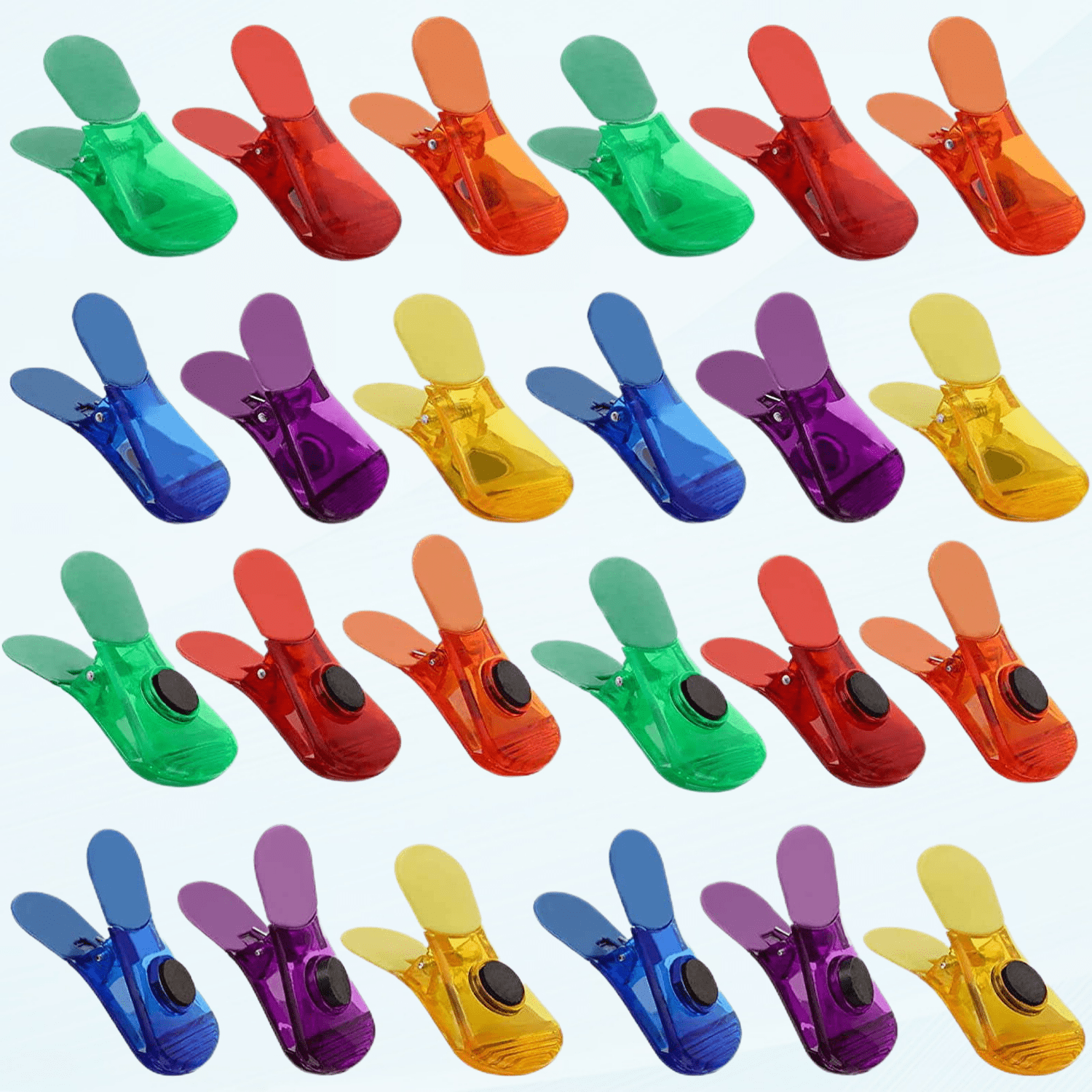 24 Pack Magnetic Chip Clips, Clips for Food Packages with Magnet ...