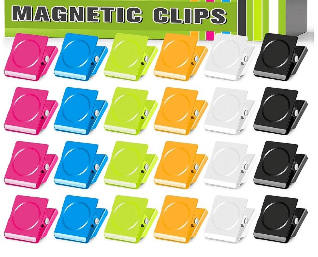 24 Pack Magnetic Clips, Heavy Duty Magnet Clips, Magnets for Fridge ...