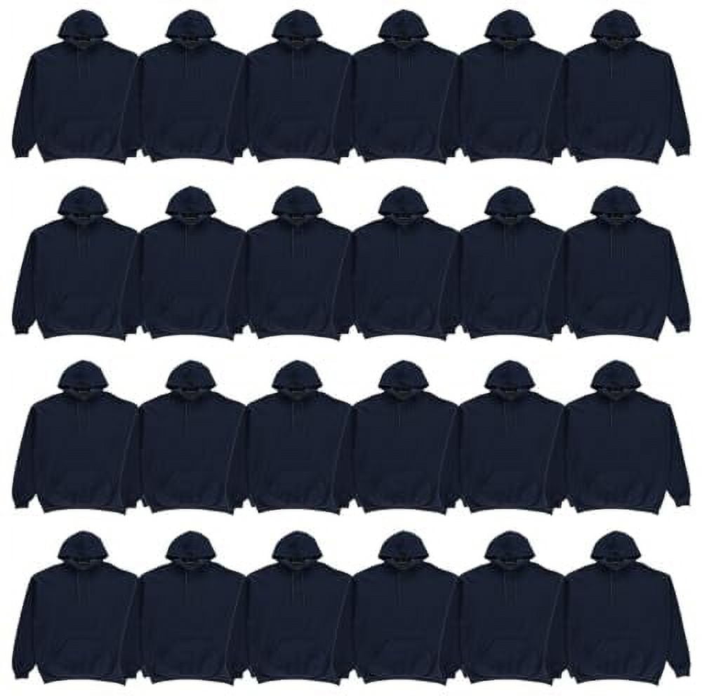 24-Pack Men’s Hoodie Sweatshirts, Cotton Blend Pullover Hoodies, Bulk ...