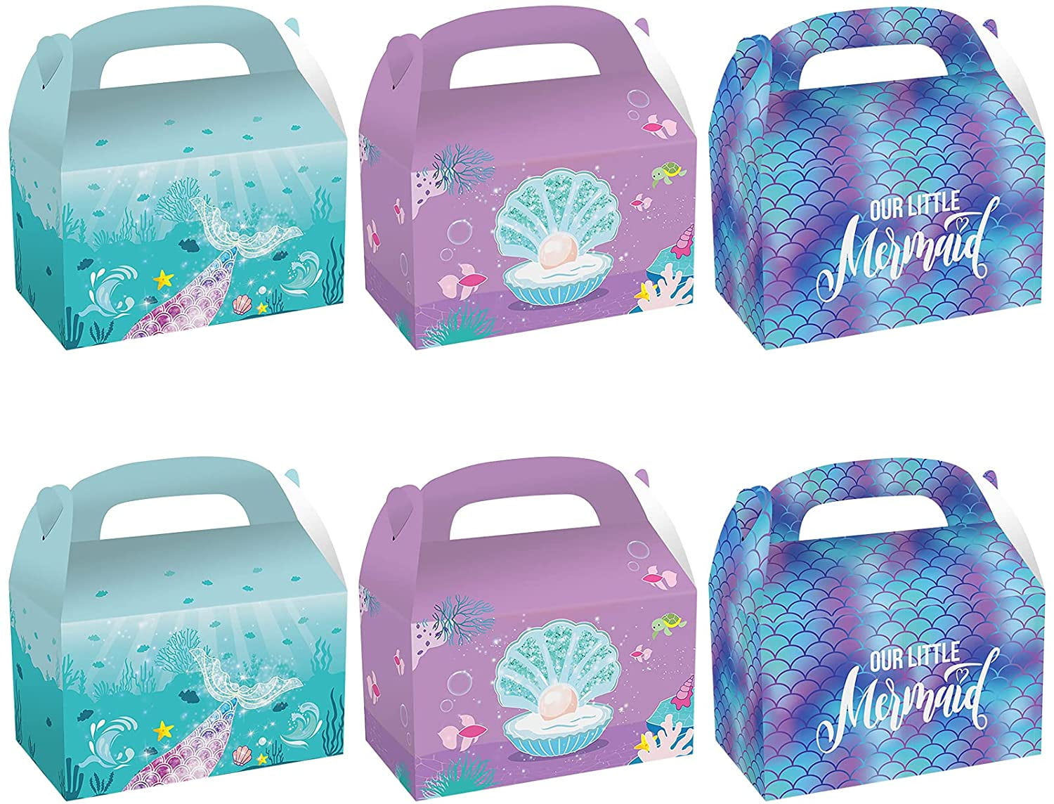 24 Pack Mermaid Party Favor Treat Boxes - Under The Sea Goodie Candy ...