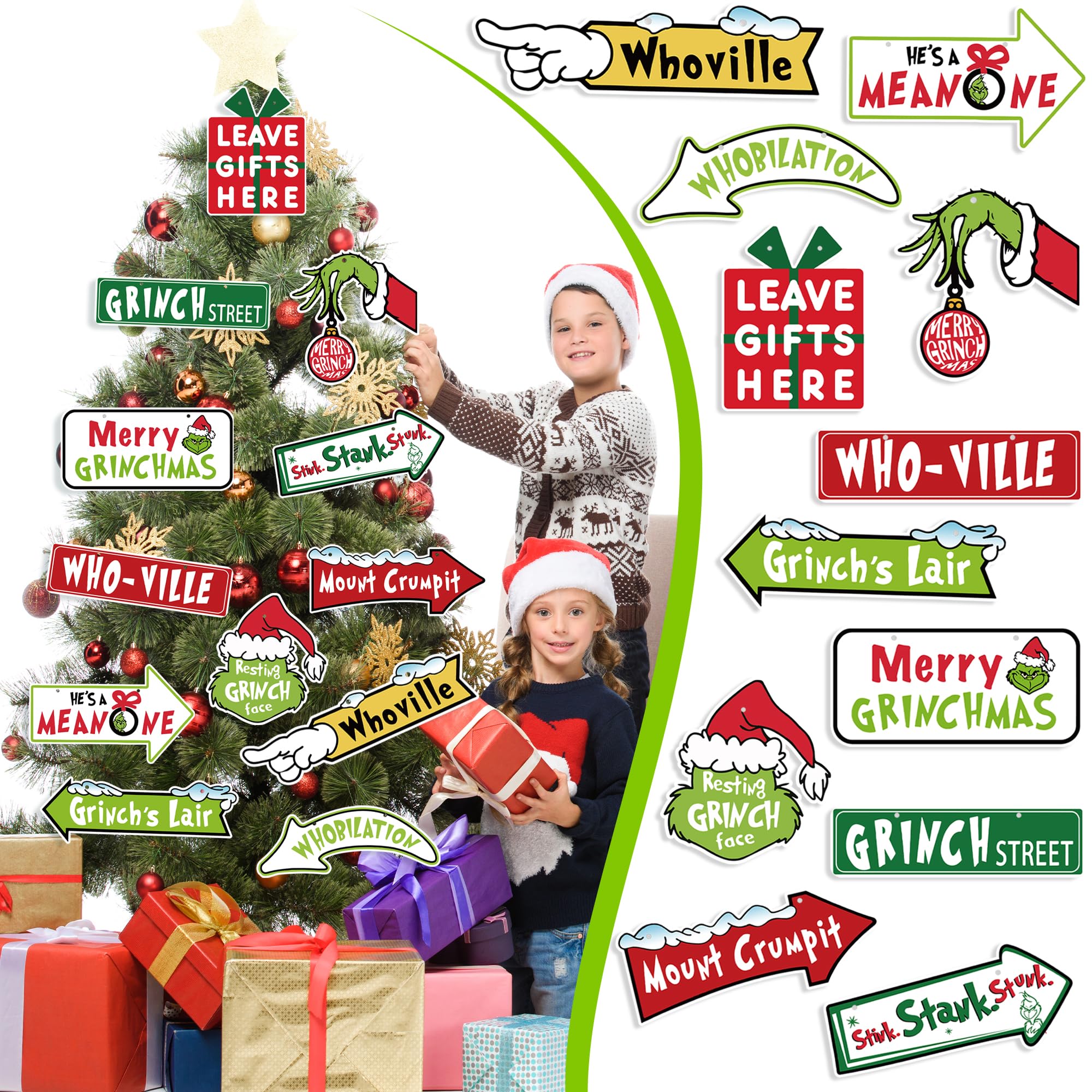 24 Pack Merry Christmas Ornaments Signs Christmas tree Papercraft ...