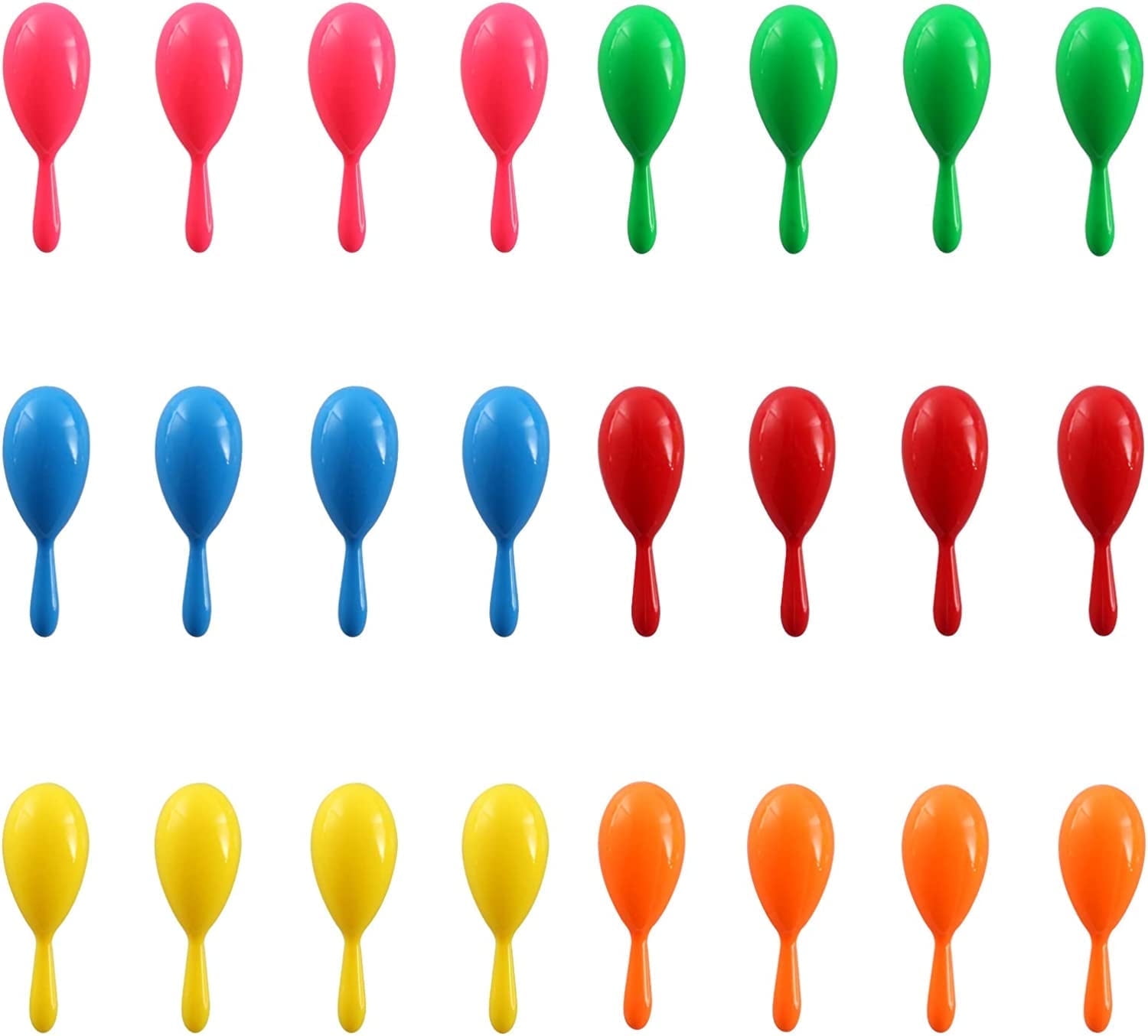 24 Pack Mexican Neon Colorful Maracas Baby Noisemaker - 6" Toys for ...