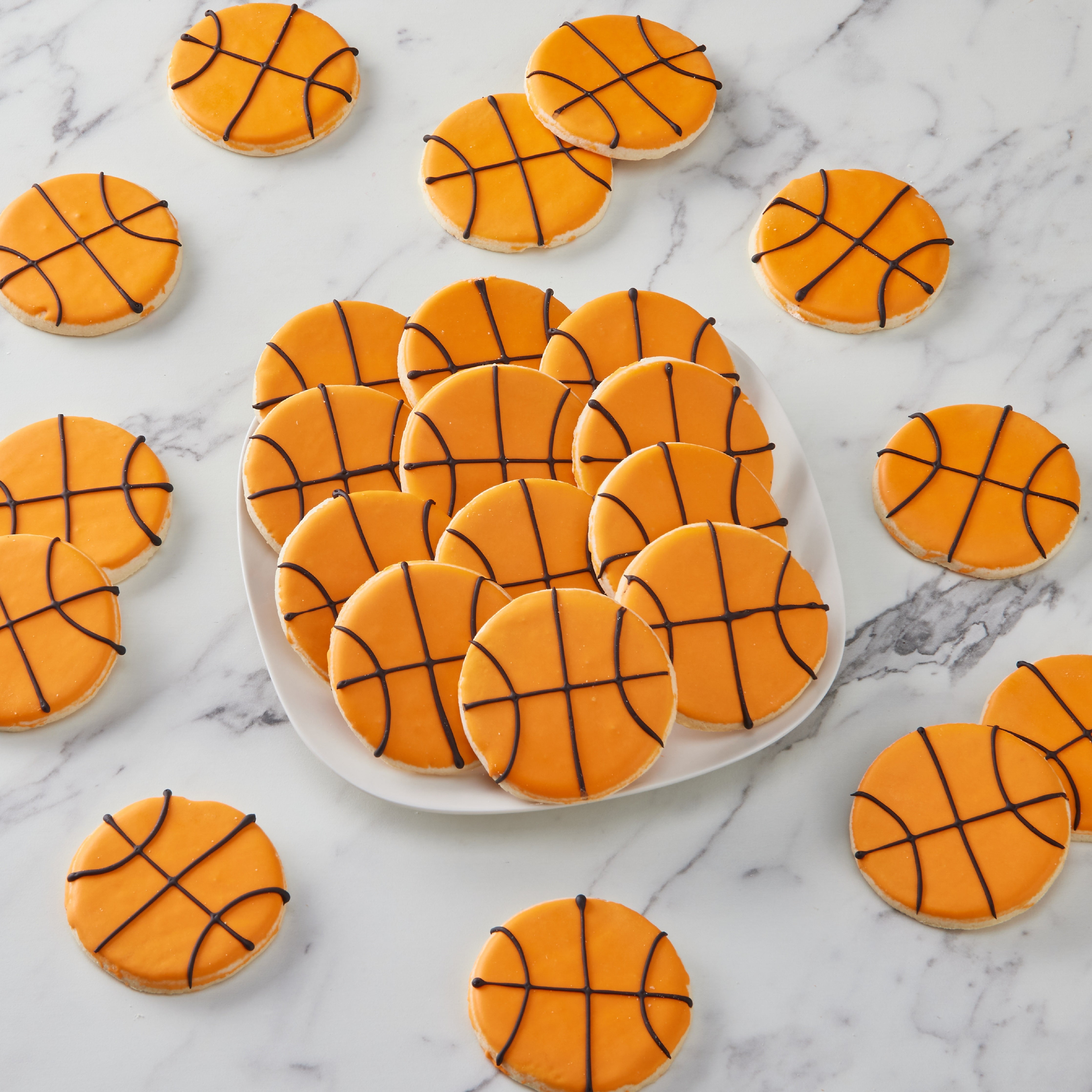 24-Pack Mini Basketball Smiley Cookies - Sweet Treat, Individually ...
