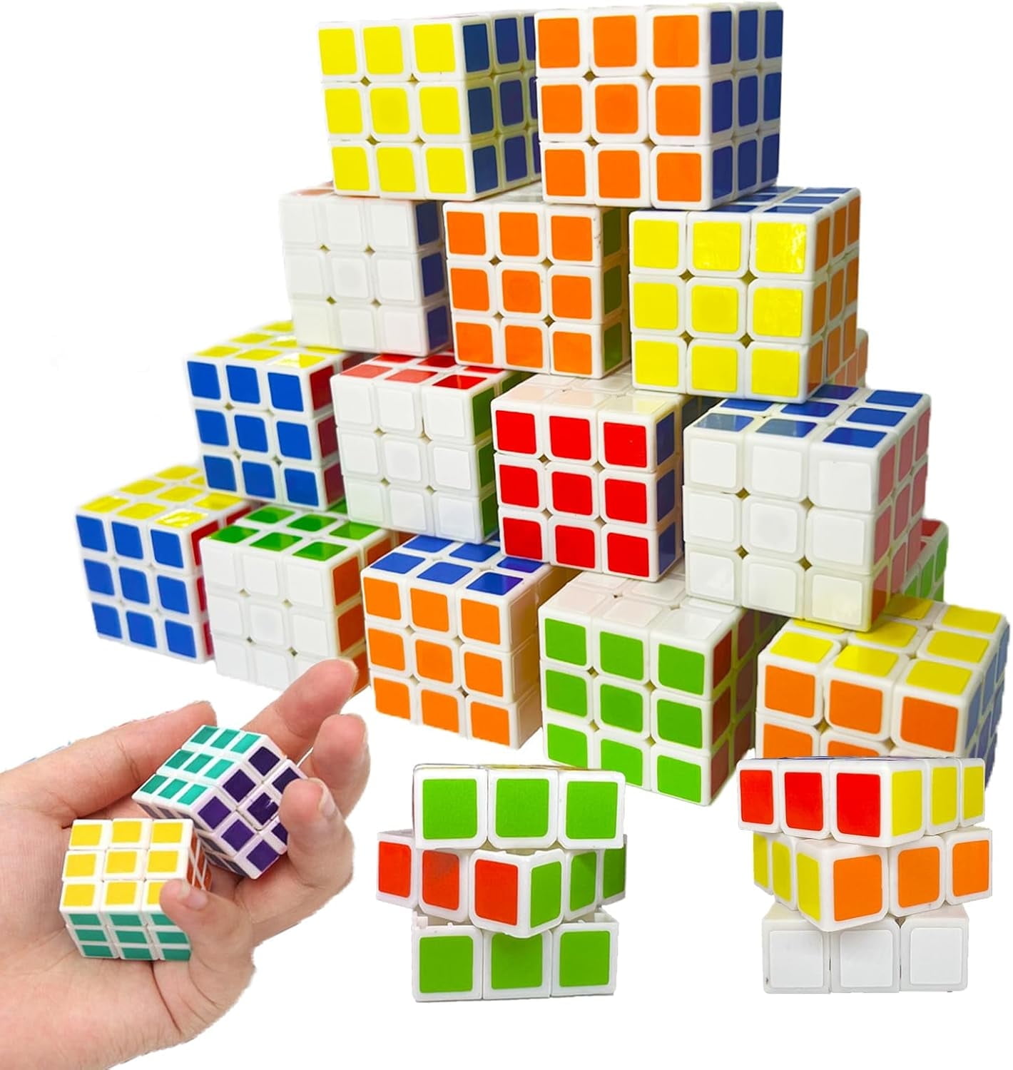 24 Pack Mini Cube Puzzle Party Favors for Kids, 1.18in Magic Cube ...