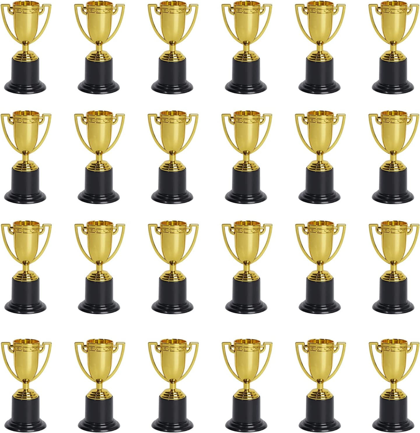 24 Pack Mini Gold Award Trophy Cup for Kids and Adults, 4 Inch Plastic ...