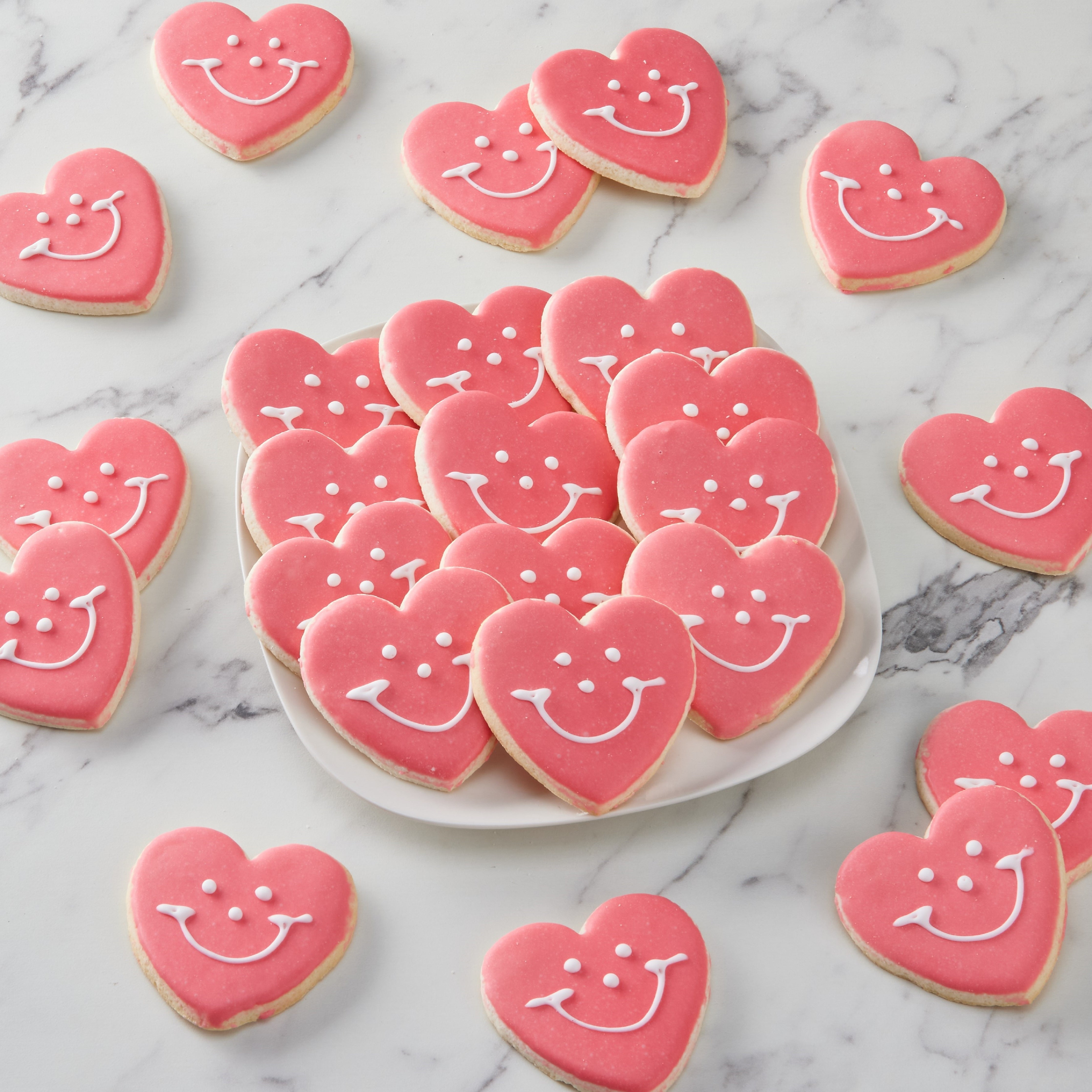 24-Pack Mini Heart Shaped Smiley Cookies - Nut Free, Kosher ...