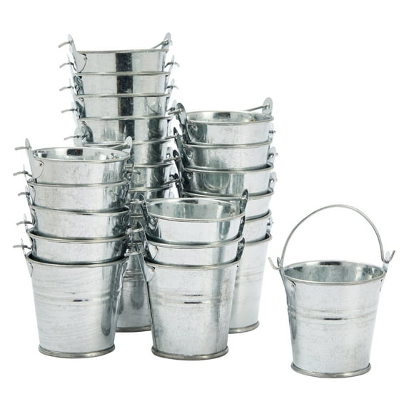 Tiny Decorative Juvale Mini Metal Buckets, Set of 24, for Party Favors ...
