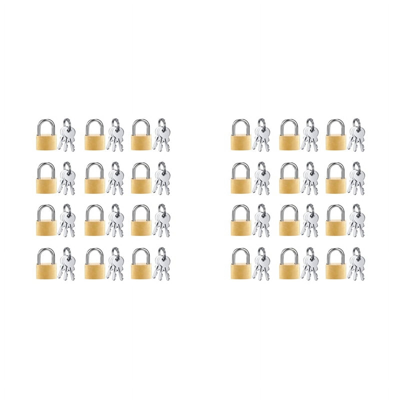 24 Pack Mini Padlock Small Padlock Solid Brass Locks with 3 Key for ...