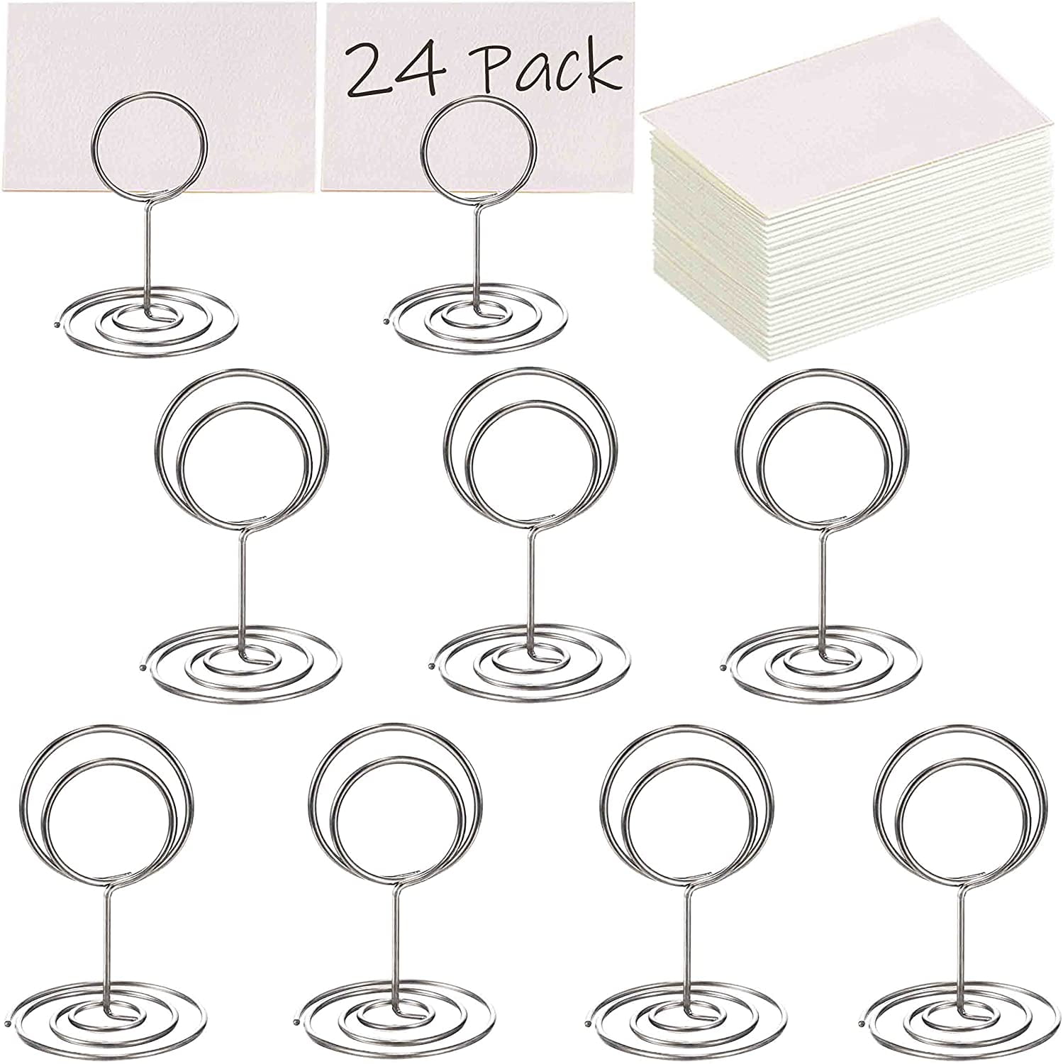 24 Pack Mini Place Card Holders and 24 Pcs Place Cards, Premium Table ...