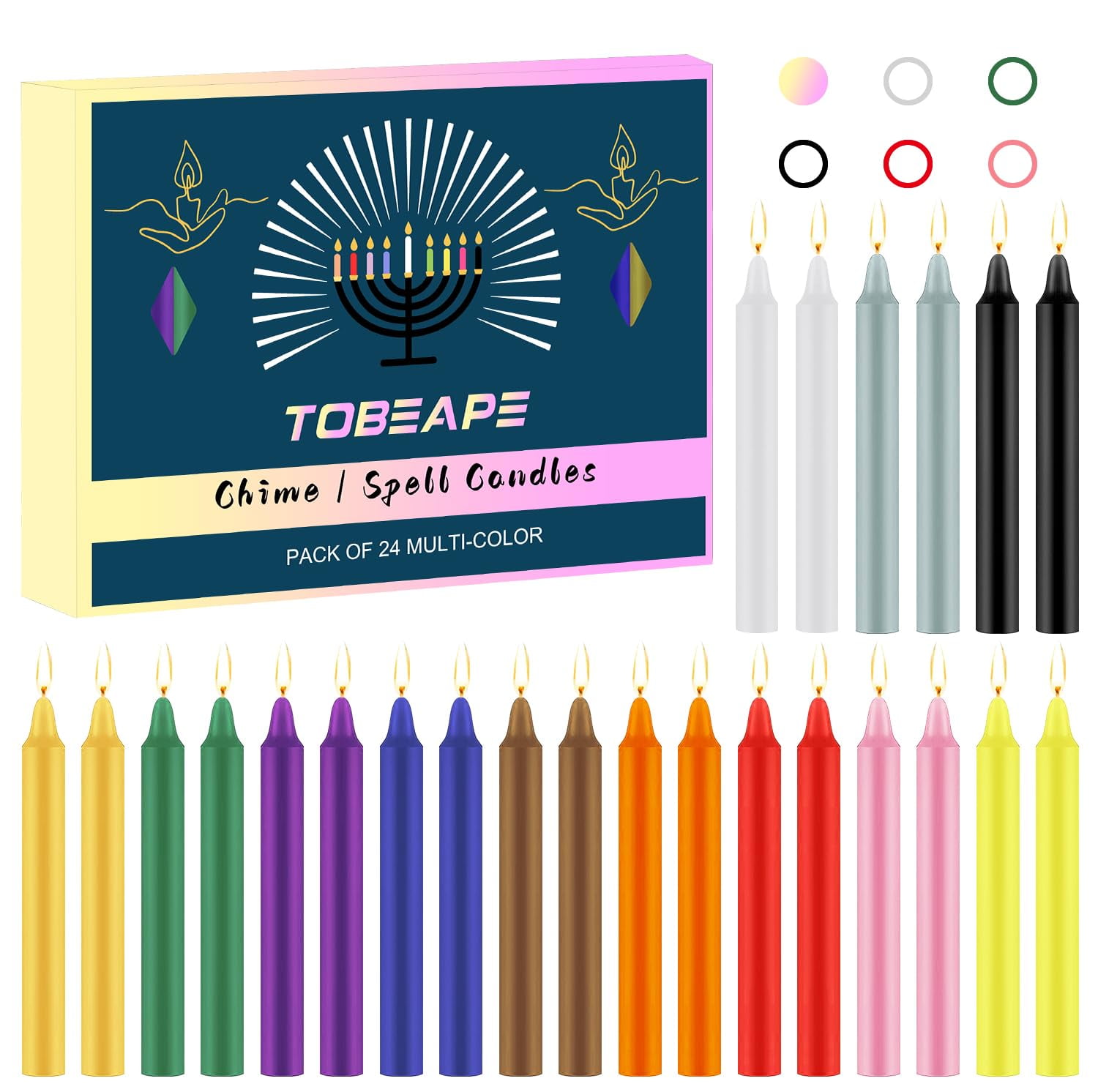 24 Pack Mini Taper Candles, 4 Inch Chime Candles for Birthday Party ...