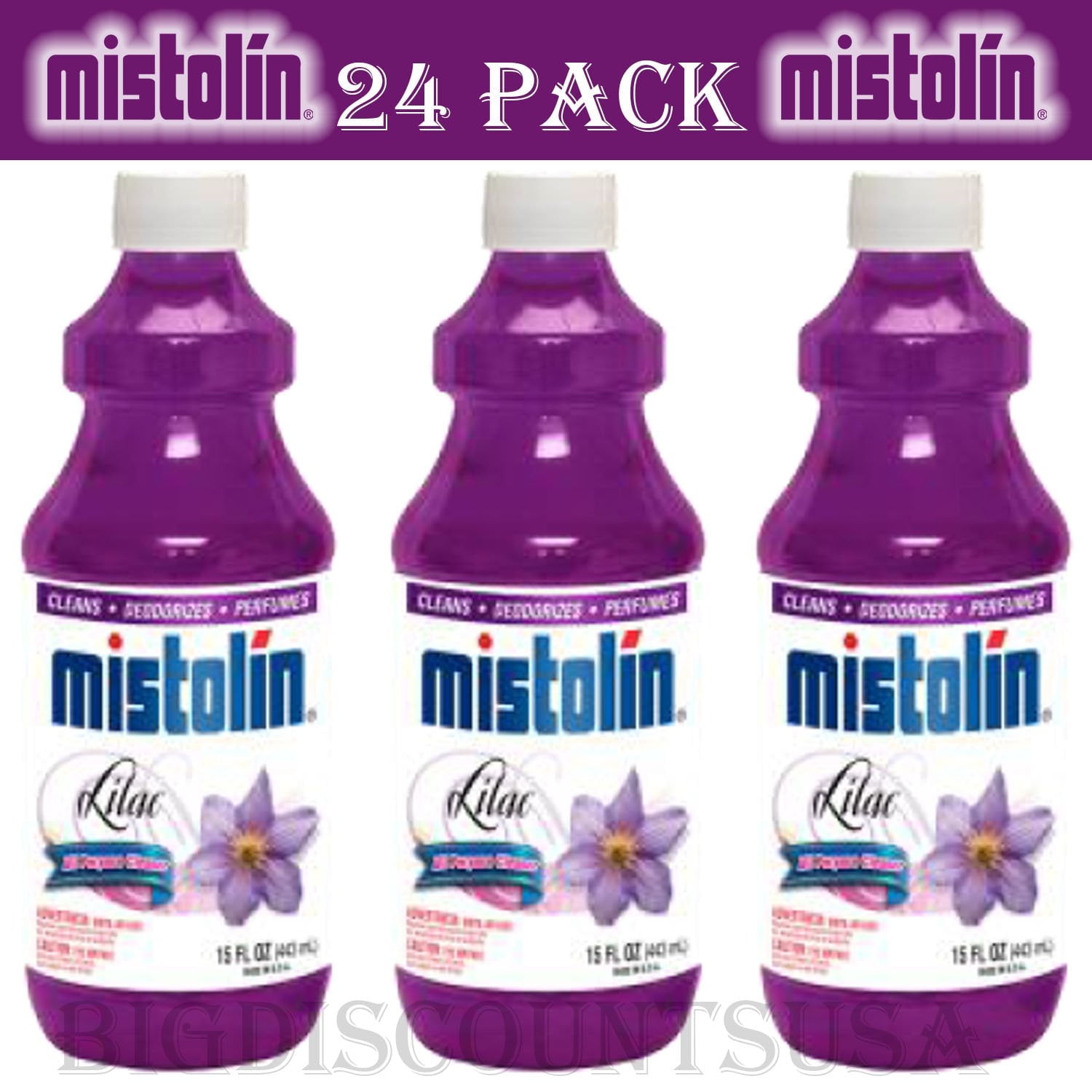 24 Pack Mistolin General All Purpose Cleaning Solution Kit Lilac Scent ...